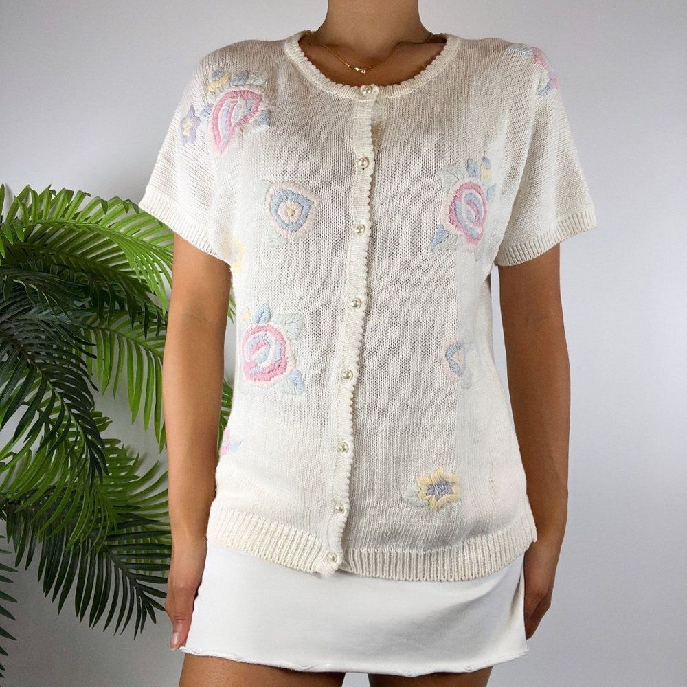 Vintage 90s Pastel Floral Cottagecore Soft Girl Grand… - Gem